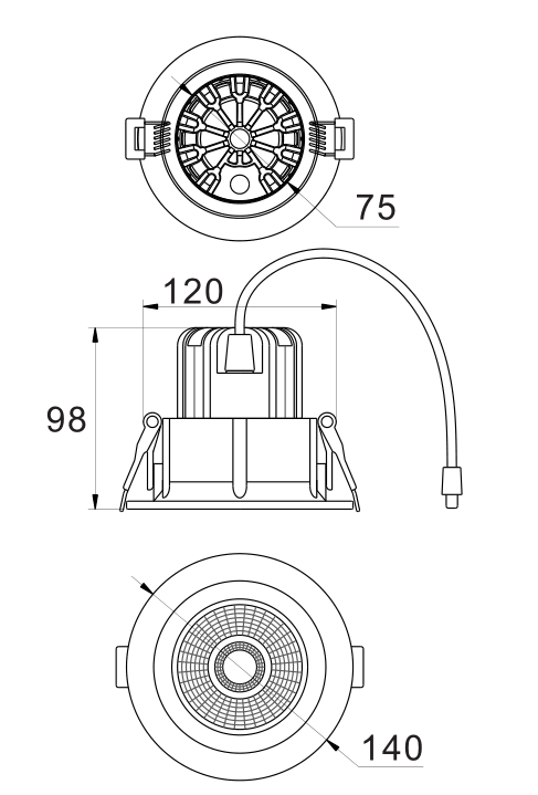 15W fixe led downlight